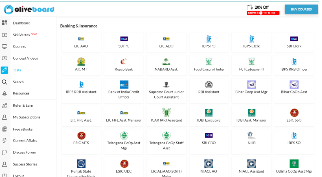Where can I find Live Mock Test – Oliveboard Help Center